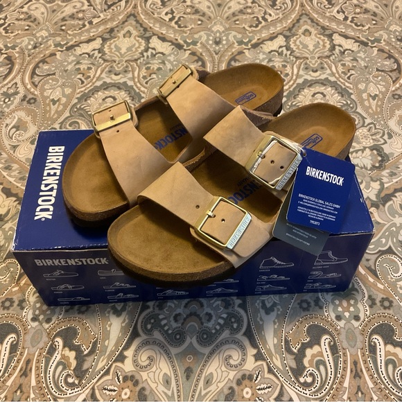 Birkenstock | Shoes | Nwt Birkenstock Arizona Soft Footbed Sandcastle ...
